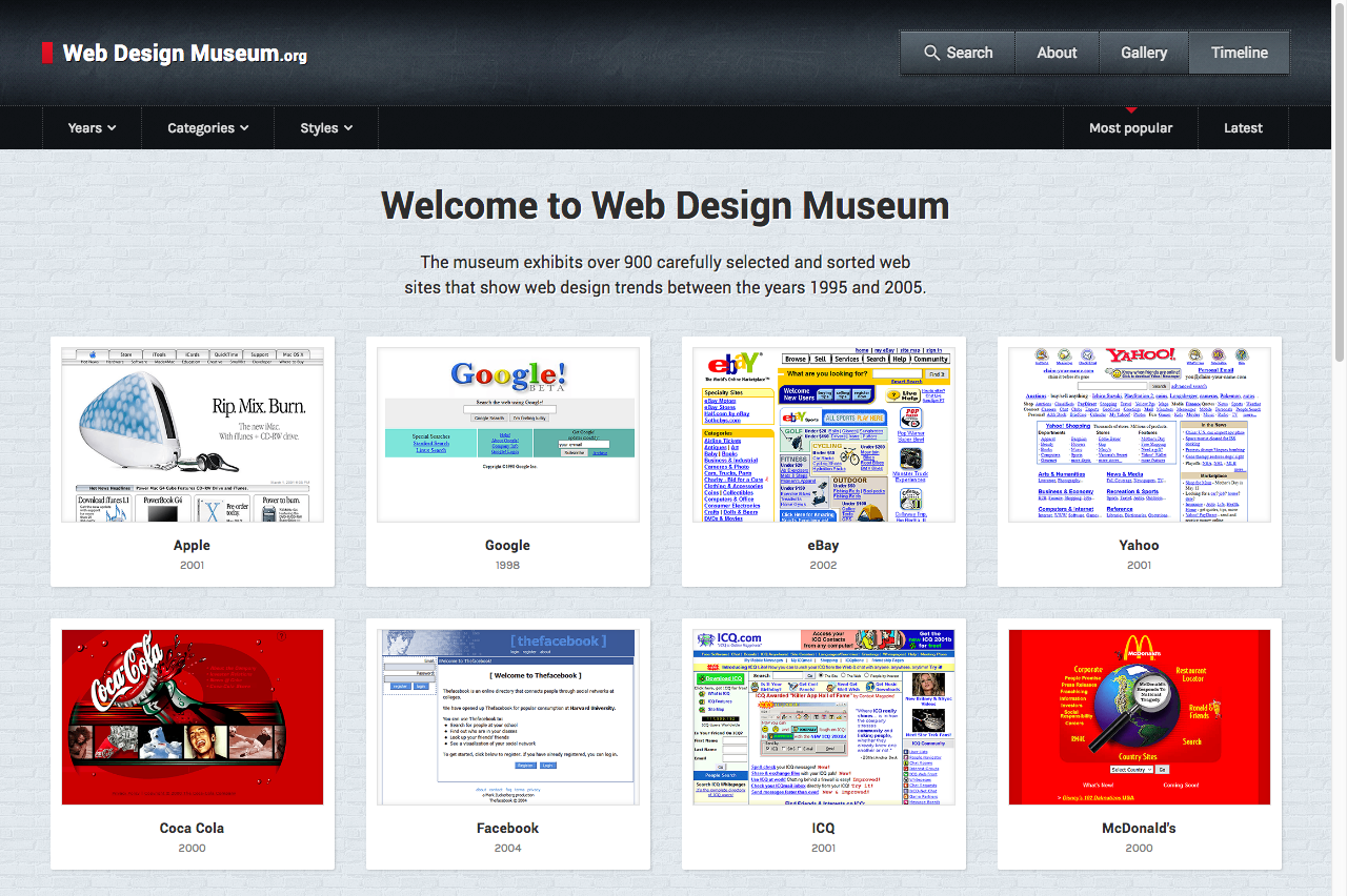 Remontez dans le temps avec le musée du web design